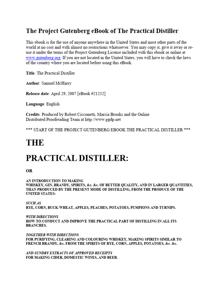 The Practical Distiller | PDF | Brewing | Beer