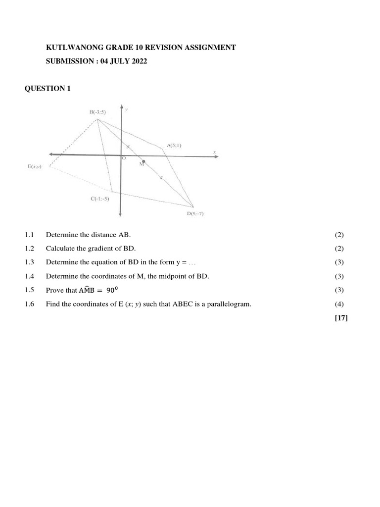 KUTLWANONG GRADE 10 REVISION ASSIGNMENT | PDF | Elementary Geometry ... KUTLWANONG GRADE 10 REVISION ASSIGNMENT | PDF | Elementary Geometry ...