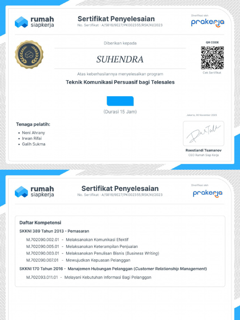 Blanko Hal1 Teknik Komunikasi Persuasif Bagi Telesales 1 A 5816 9E27 PK002355 RSK XI 2023 | PDF