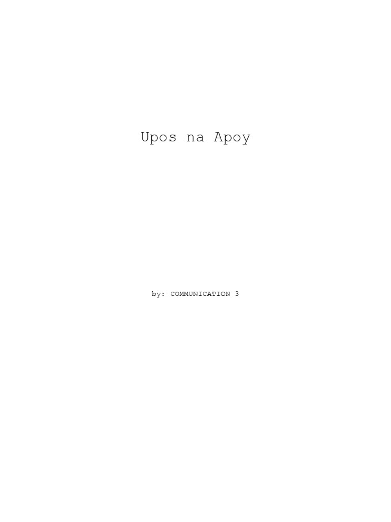 Upos Na Apoy Script | PDF