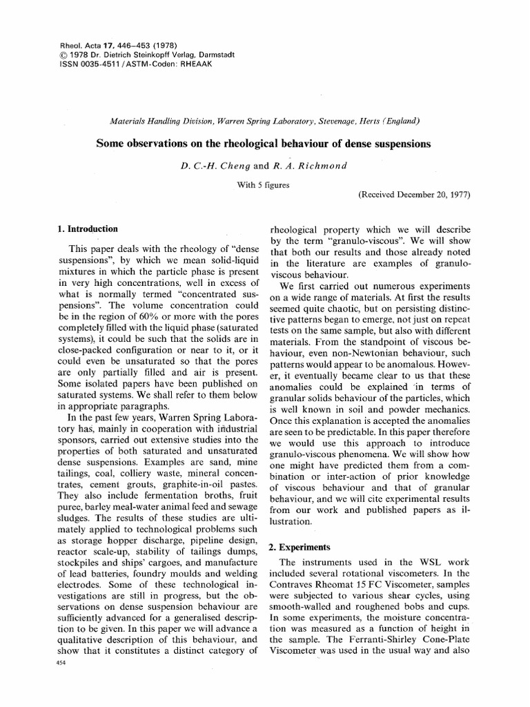 1978-Cheng, Richmond-Some Observations On The Rheological Behavior of ...