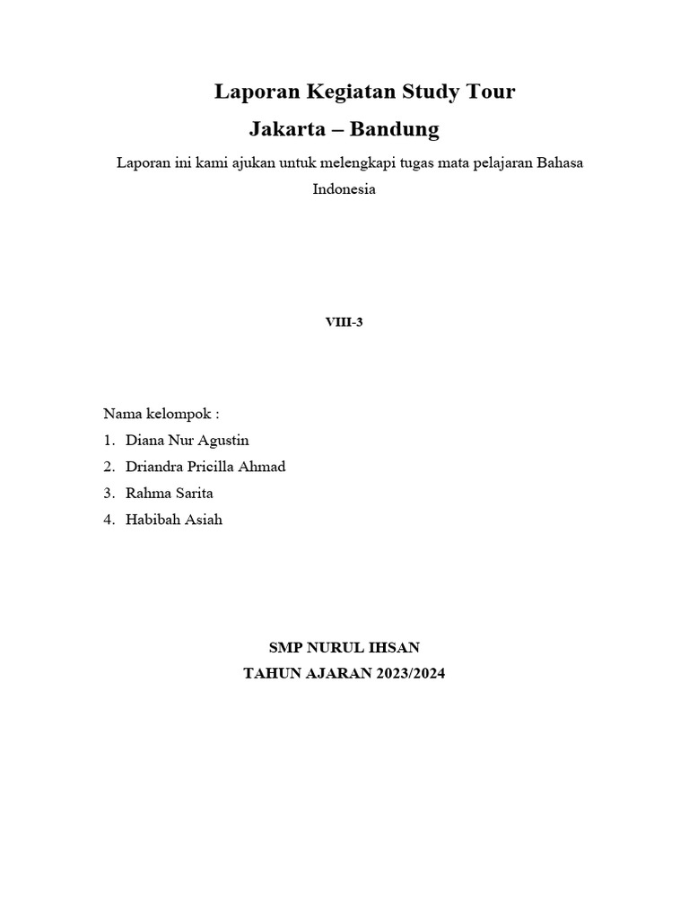 Laporan Kegiatan Study Tour | PDF