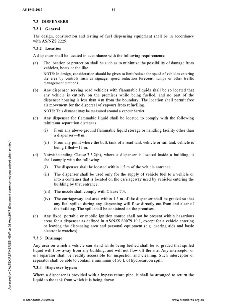 Dispensing System Standards AS1940 2017 | PDF