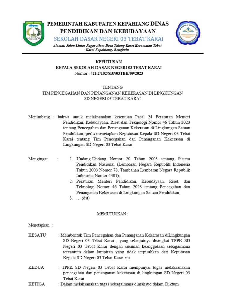 SK TPPK SD N 17 KPH1 | PDF