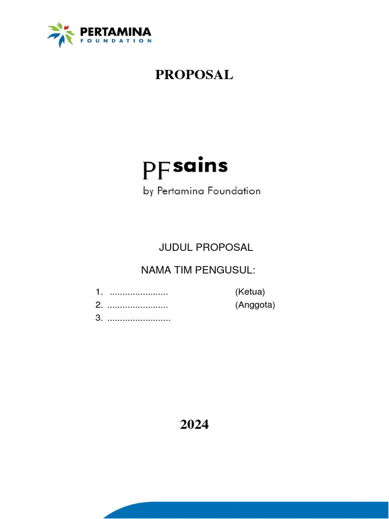Template Proposal Kompetisi PFsains 2024 | PDF