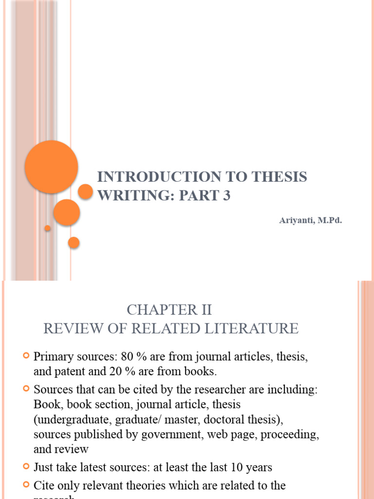 Intro. To Thesis Writing Part 3 | PDF