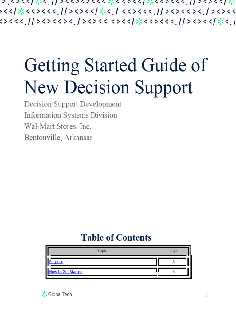 Getting Started Guide of New Decision Support | PDF | Decision Support System | Walmart