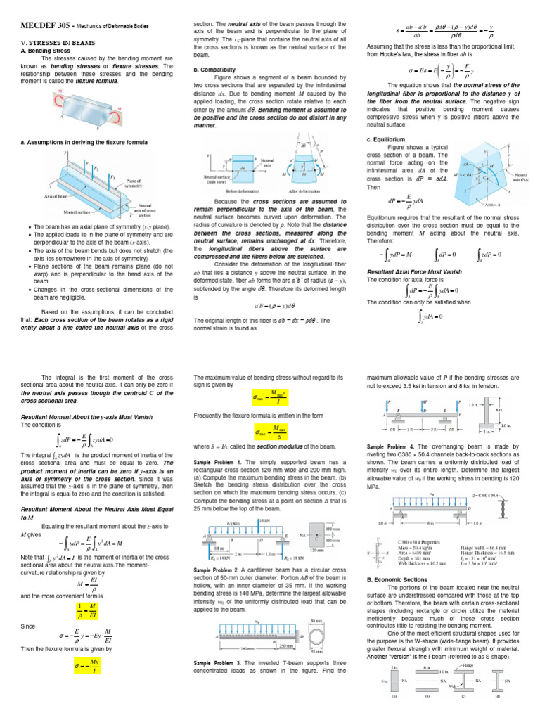 Stresses in Beams | PDF | Bending | Beam (Structure)