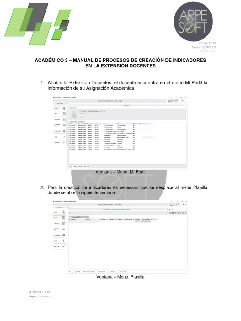 Creación de Indicadores en ARPESOFT | PDF | Informática