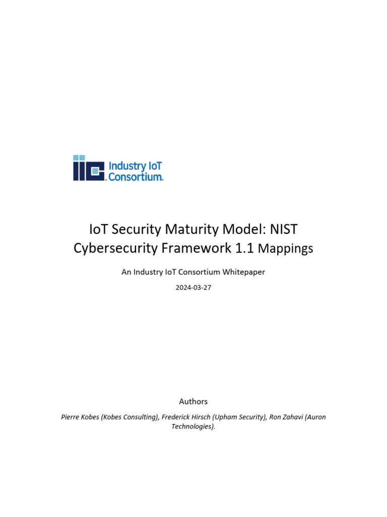 IoT Security Maturity Model NIST 1.1 Mappings | PDF | Computer Security ...