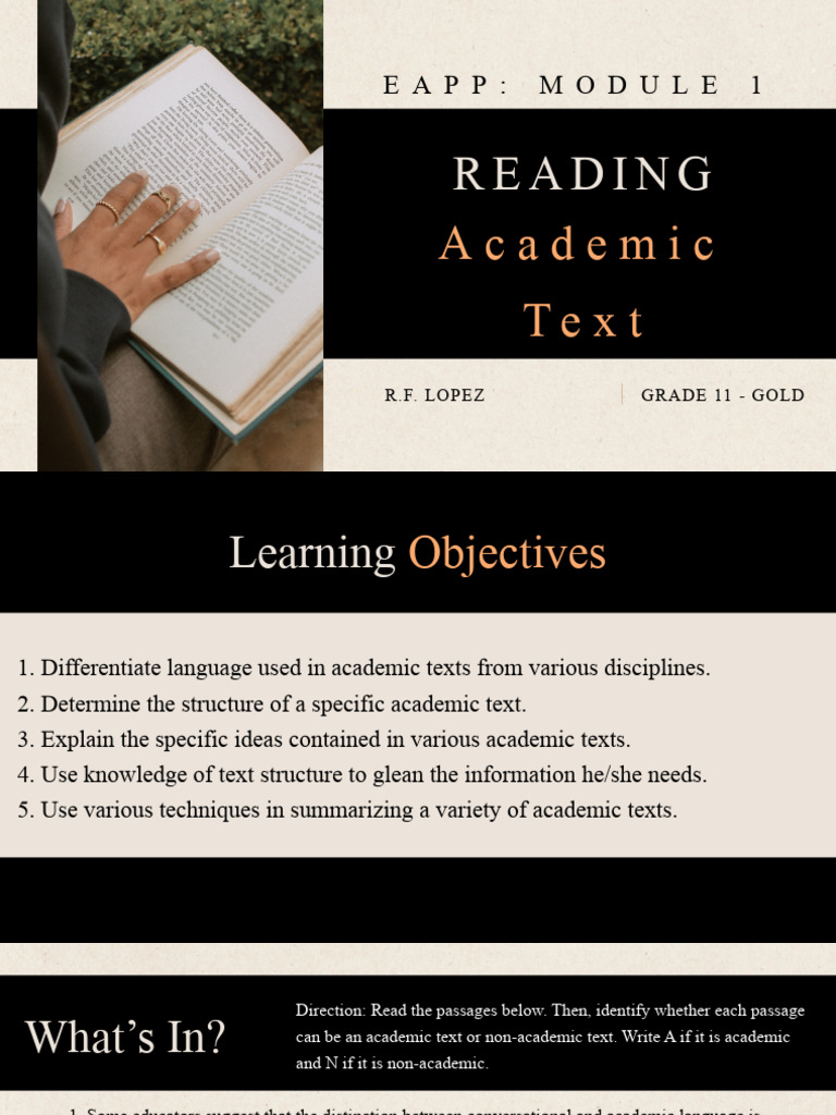 Eapp - Module 1 - Lesson 1 | PDF | Subject (Grammar) | Word Eapp - Module 1 - Lesson 1 | PDF | Subject (Grammar) | Word