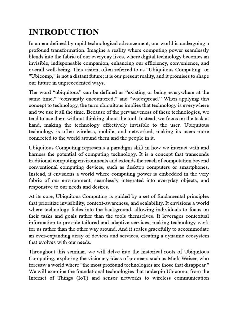 Ubiquitous Computing | Download Free PDF | Computer Network | Internet Of Things