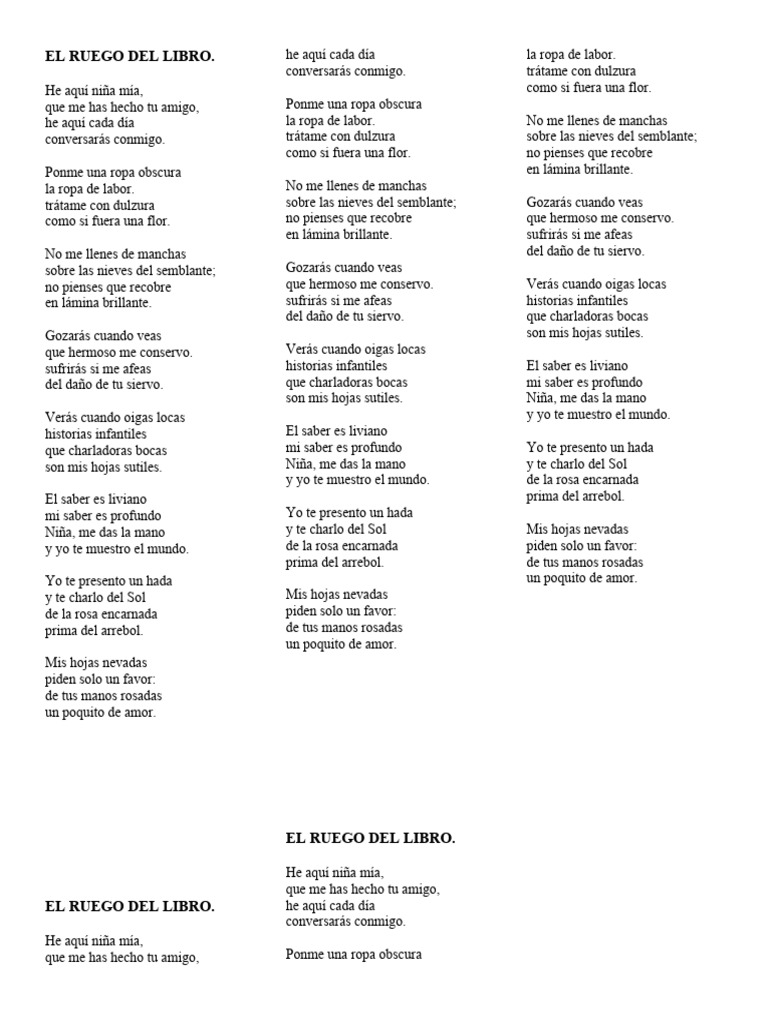 EL RUEGO DEL LIBRO | PDF