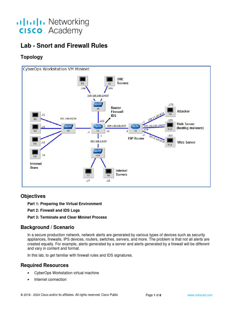 Snort & Firewall Rules Lab Guide | PDF | Firewall (Computing) | Port (Computer Networking)