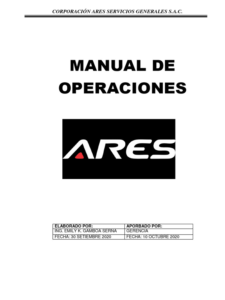 Manual de Operaciones Ares 2020 | PDF | Business | Transporte