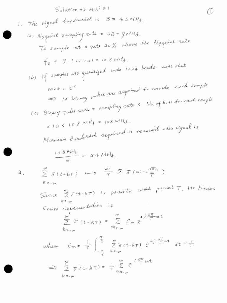 Solution HW 1 | PDF