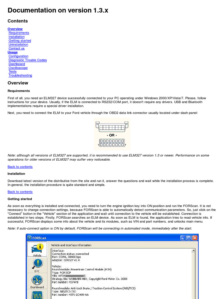 FORScan Documentation v1.3 | PDF | Computer Engineering | Computer Science