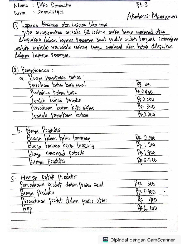 Diko Darawika Akuntansi Manajemen Fordis PT 3 | PDF