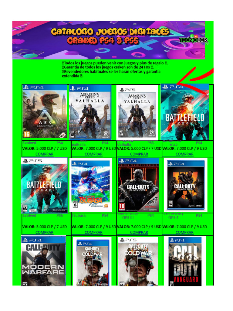 CATALOGO CRAKED PS4 & PS5 2023 | PDF | Editores de videojuegos | Videojuego Gameplay