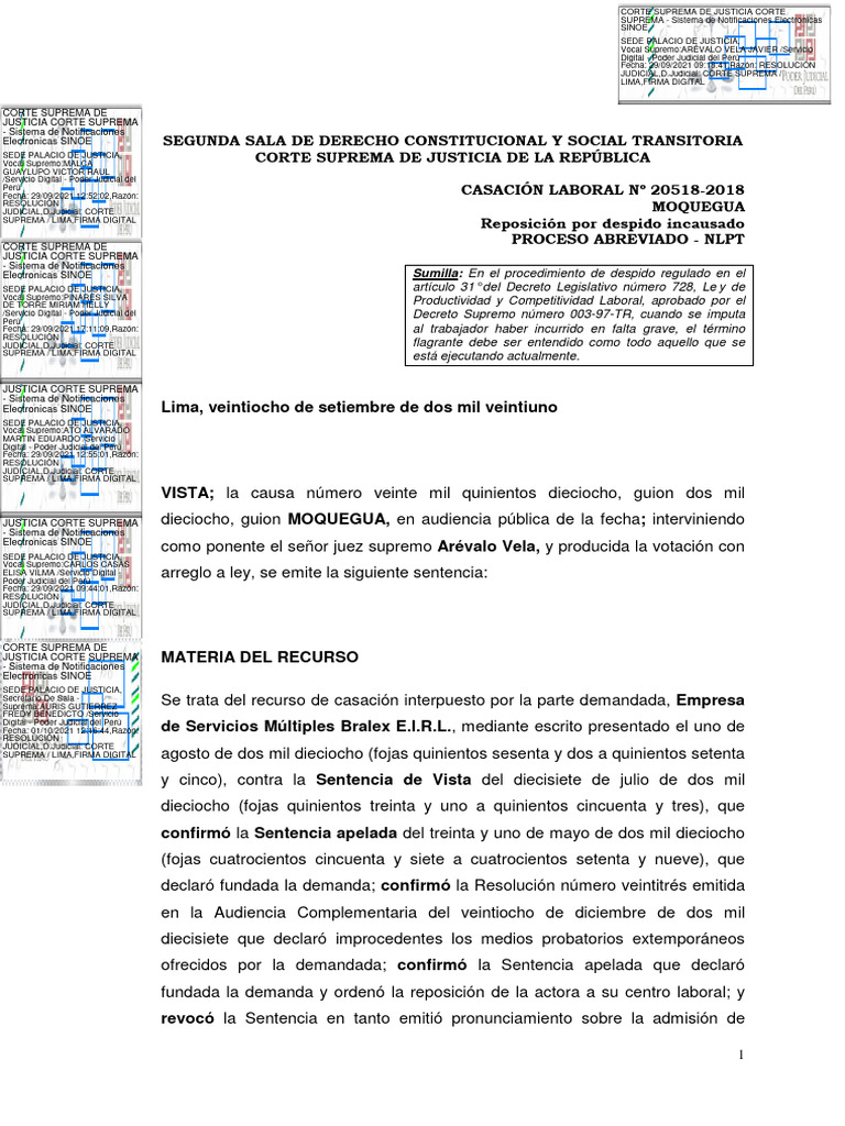 2.- SENTENCIA LABORAL | PDF | Debido al proceso | Jurisdicción