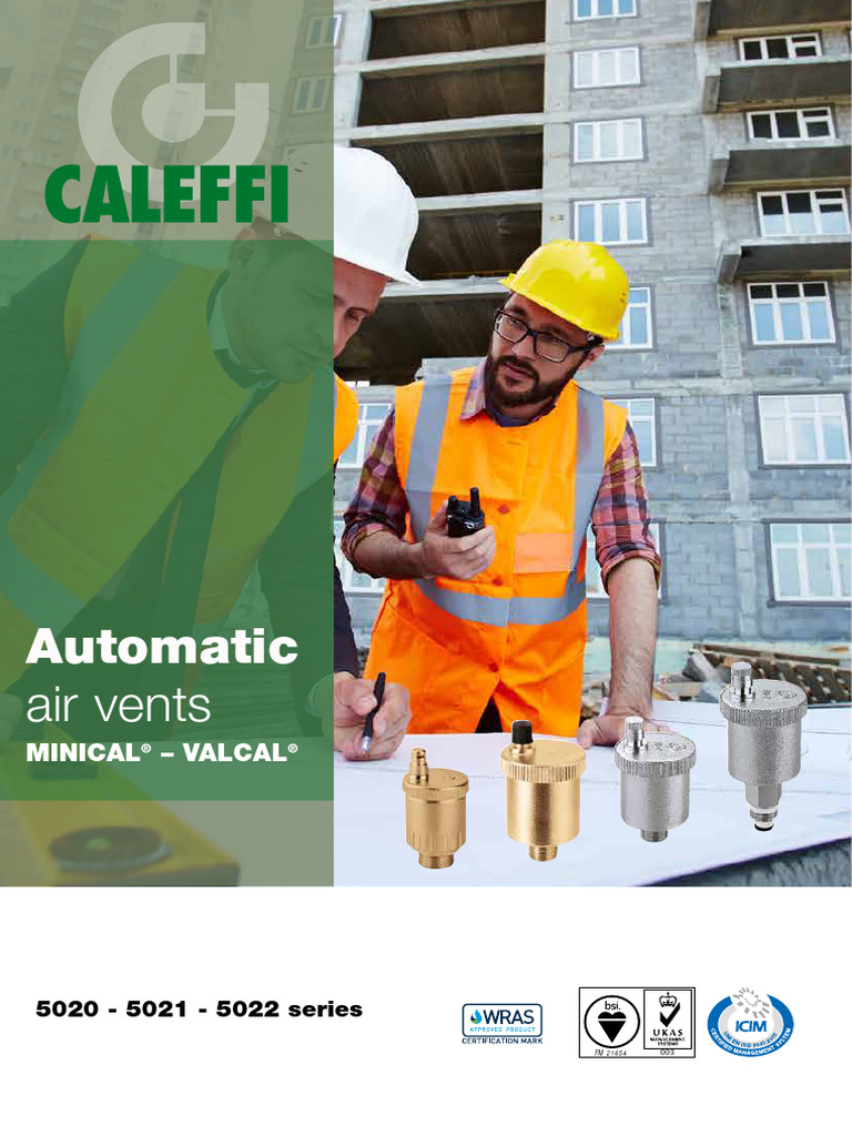 Automatic Air Vent Caleffi 2021 Preview-1 | PDF | Valve | Mechanical Engineering