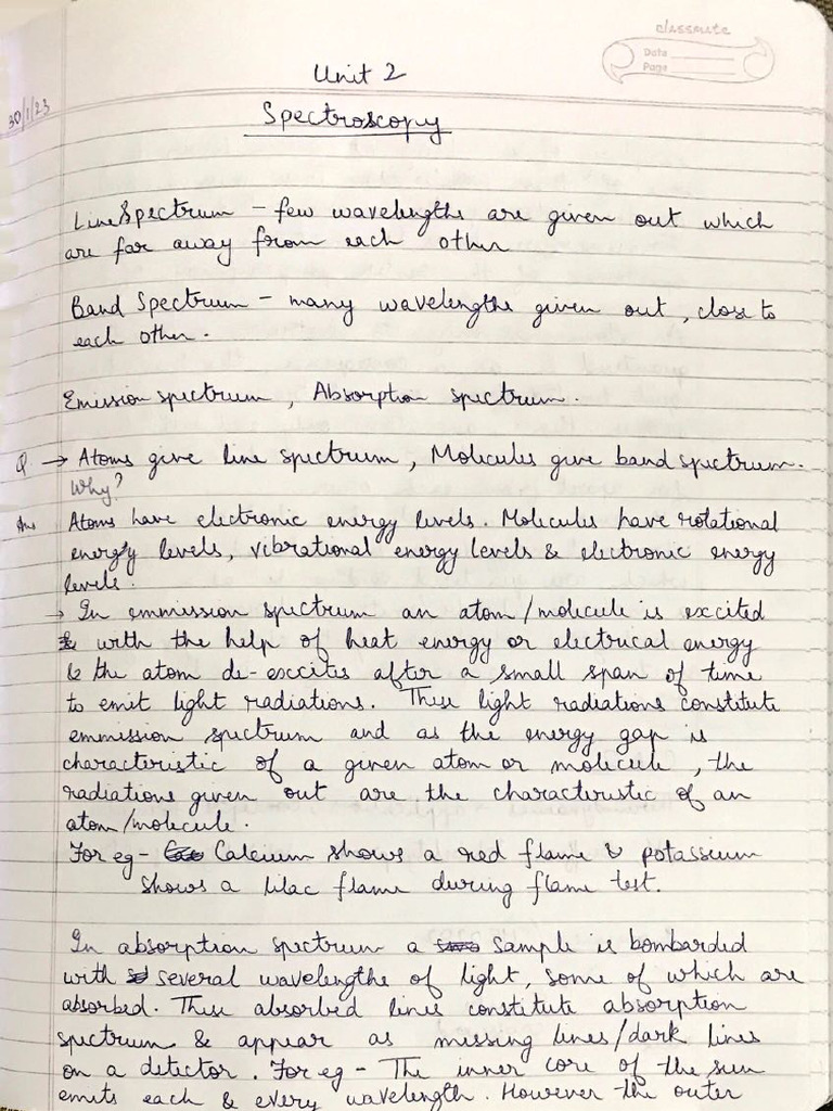 Spectroscopy Notes | PDF