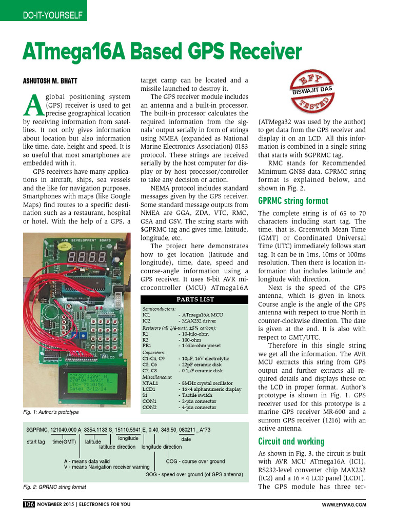 106-109 - DIY - Nov-15 - GPS Receiver With LCD | PDF | Global Positioning System | Computer ...