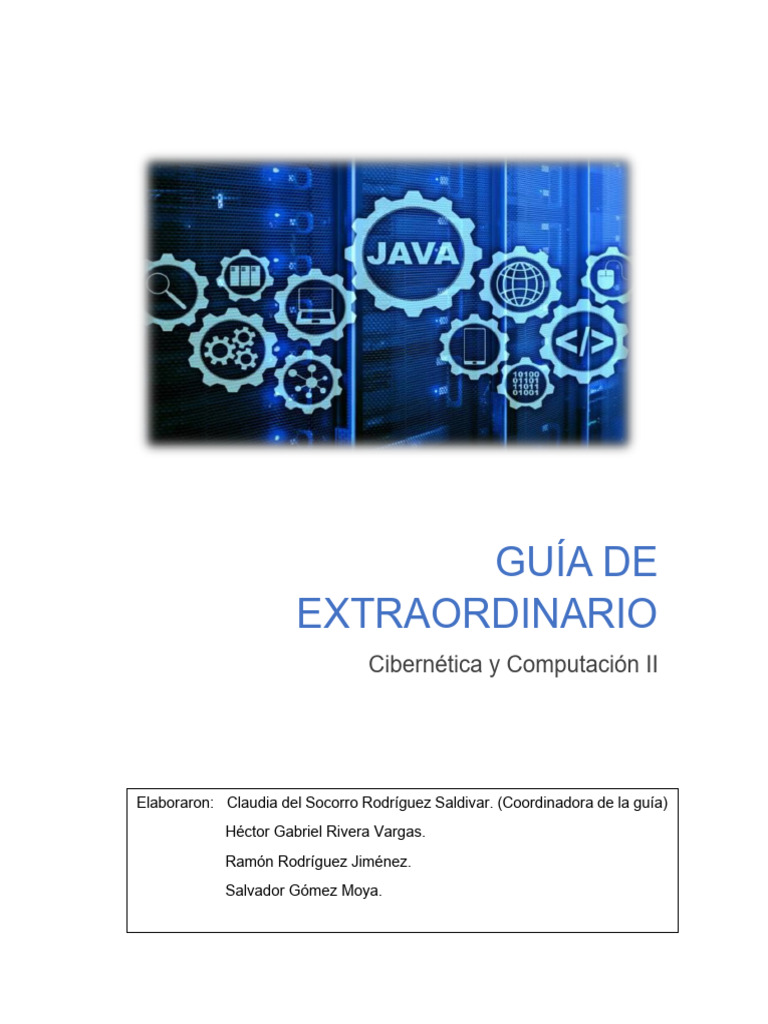 Guia Extraordinario Cibernetica Computacion II | PDF | Objeto (informática) | Java (lenguaje de ...
