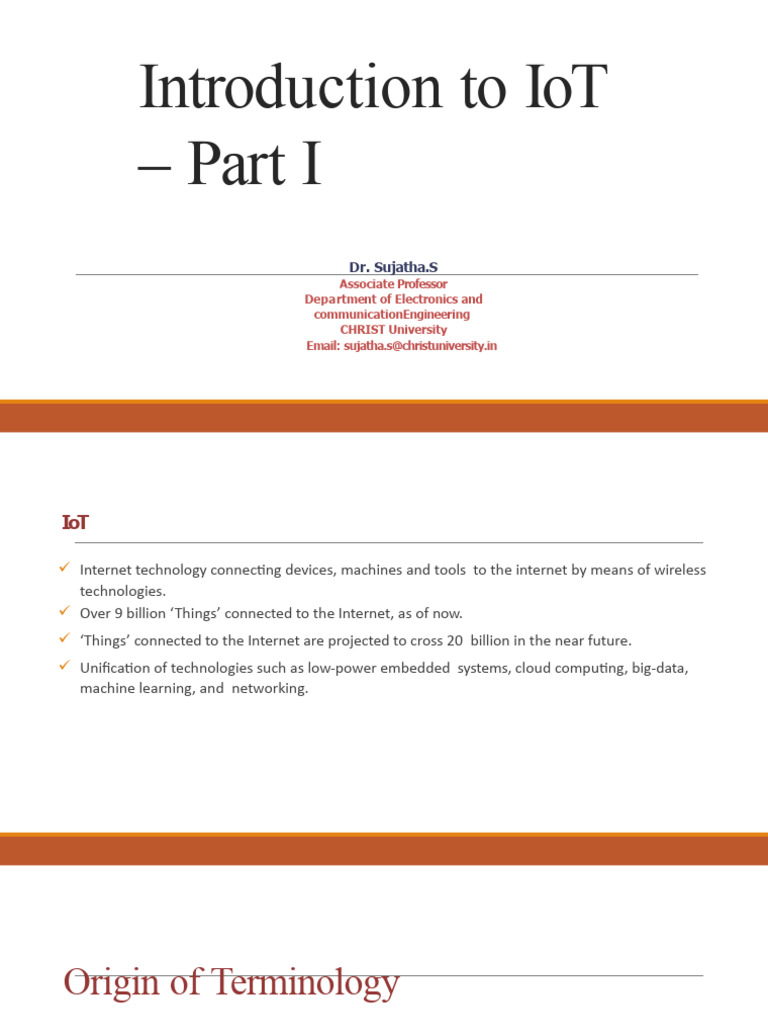 SujatIntroduction To IoT - Part I | PDF | Internet Of Things | Internet