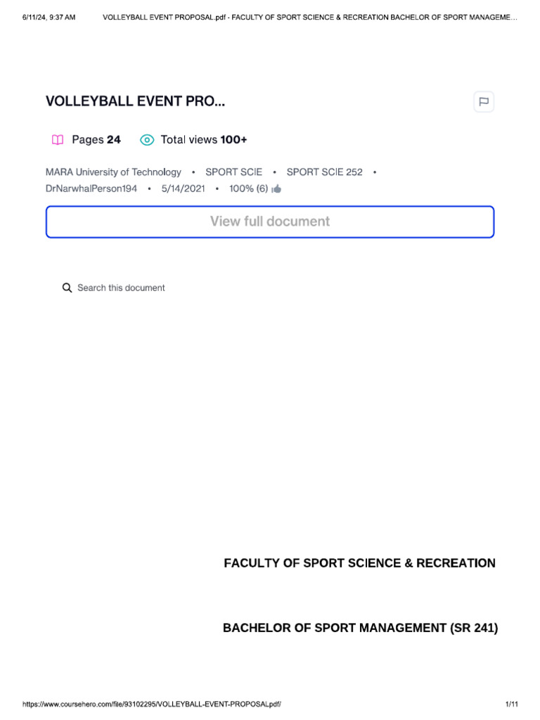 Volleyball Tournament Proposal | PDF