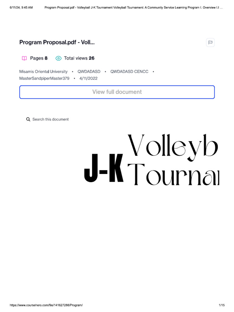 Volley Proposal | PDF