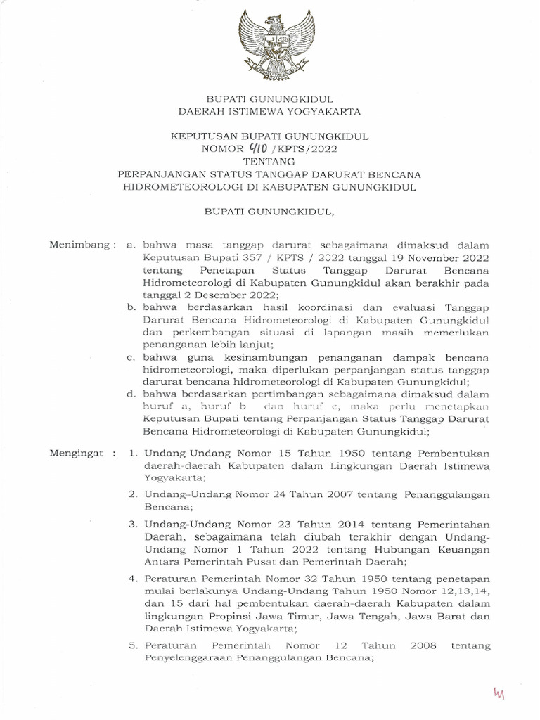 3.Sk No 410 TTG Perpanjangan TDB Hidrometeorologi | PDF