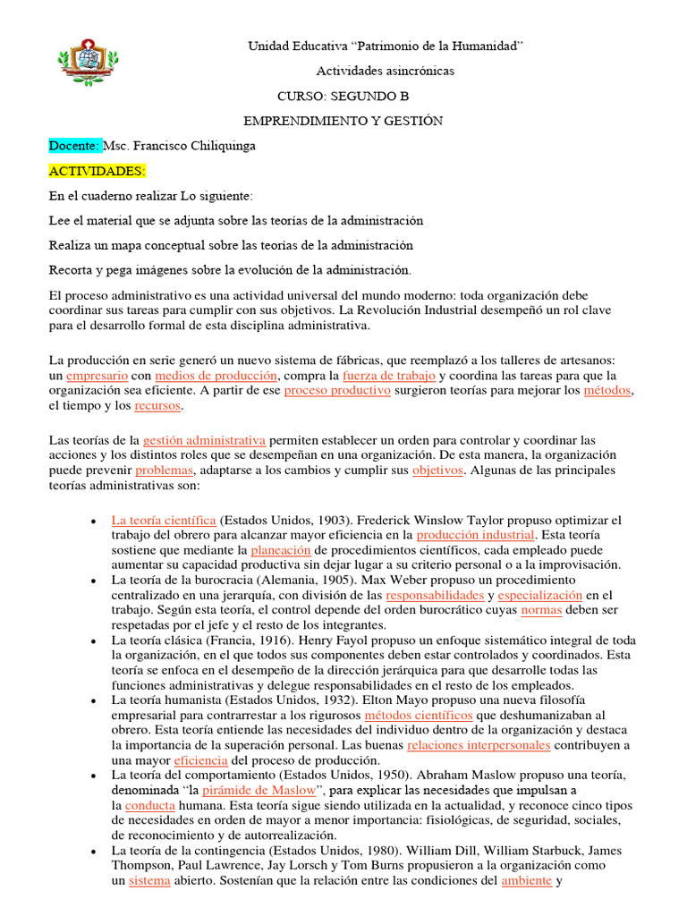 Actividades Asincronicas Emprendimiento Segundo | PDF | Burocracia