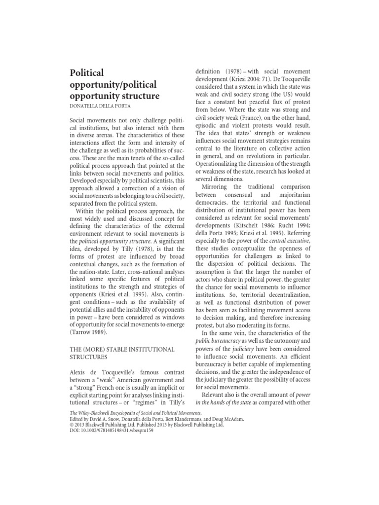 Dellaporta2013-Opportunity Political Opportunity Structure | PDF ...