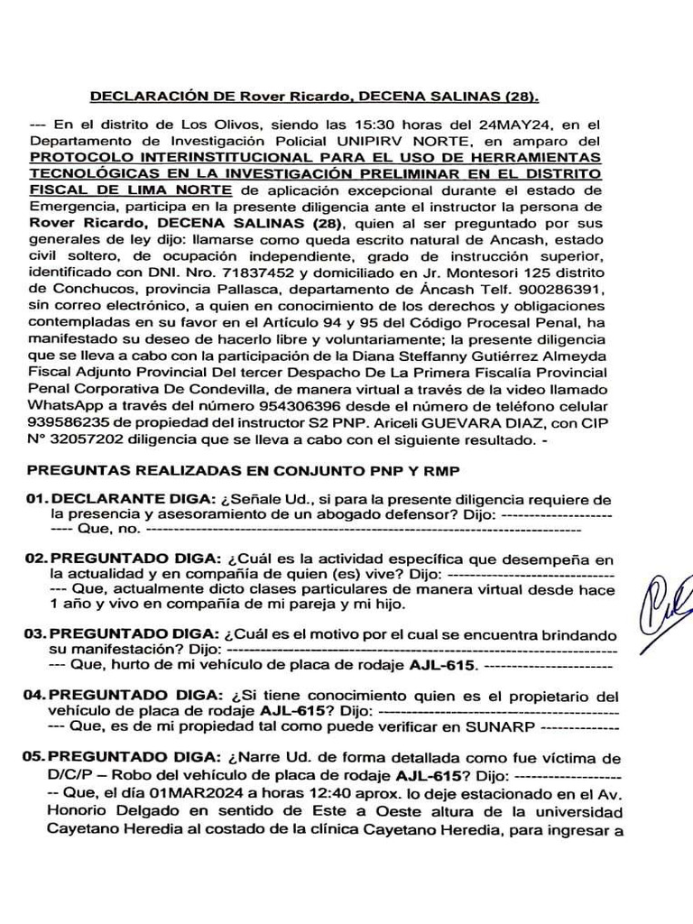 Declaración Firmada | PDF