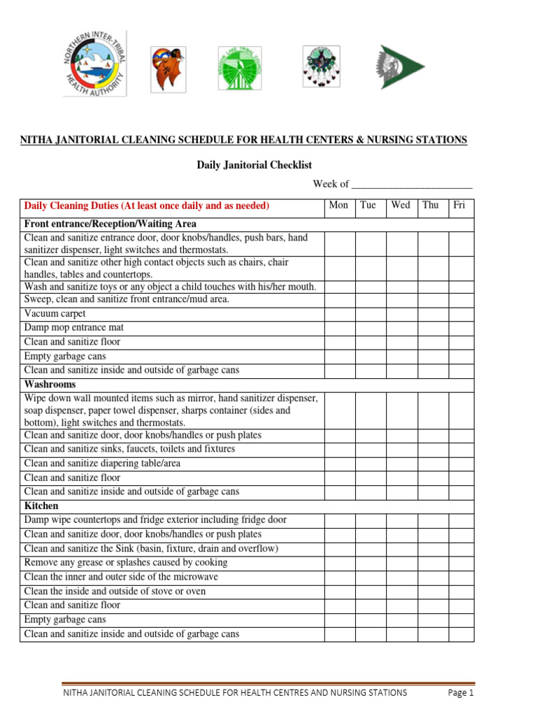 Daily To Yearly Janitor - Checklist | PDF | Sink | Bathroom