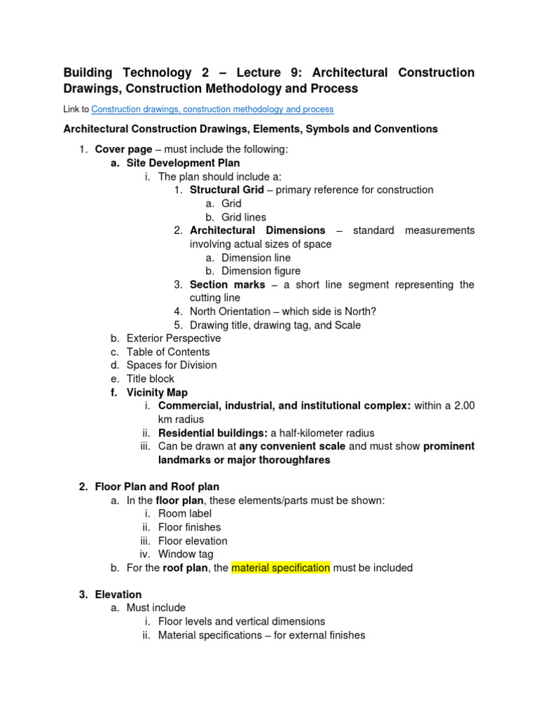 BT2_Topic 9 - Architectural Construction Drawings, Construction ...