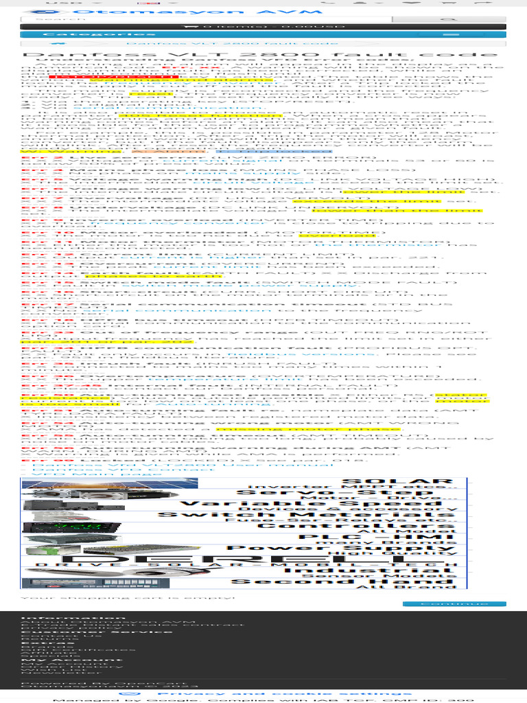 Danfoss VLT 2800 Fault Code | PDF | Power Inverter | Mains Electricity