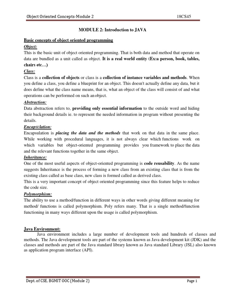 Ooc Module 2 Pdf Class Computer Programming Java Programming