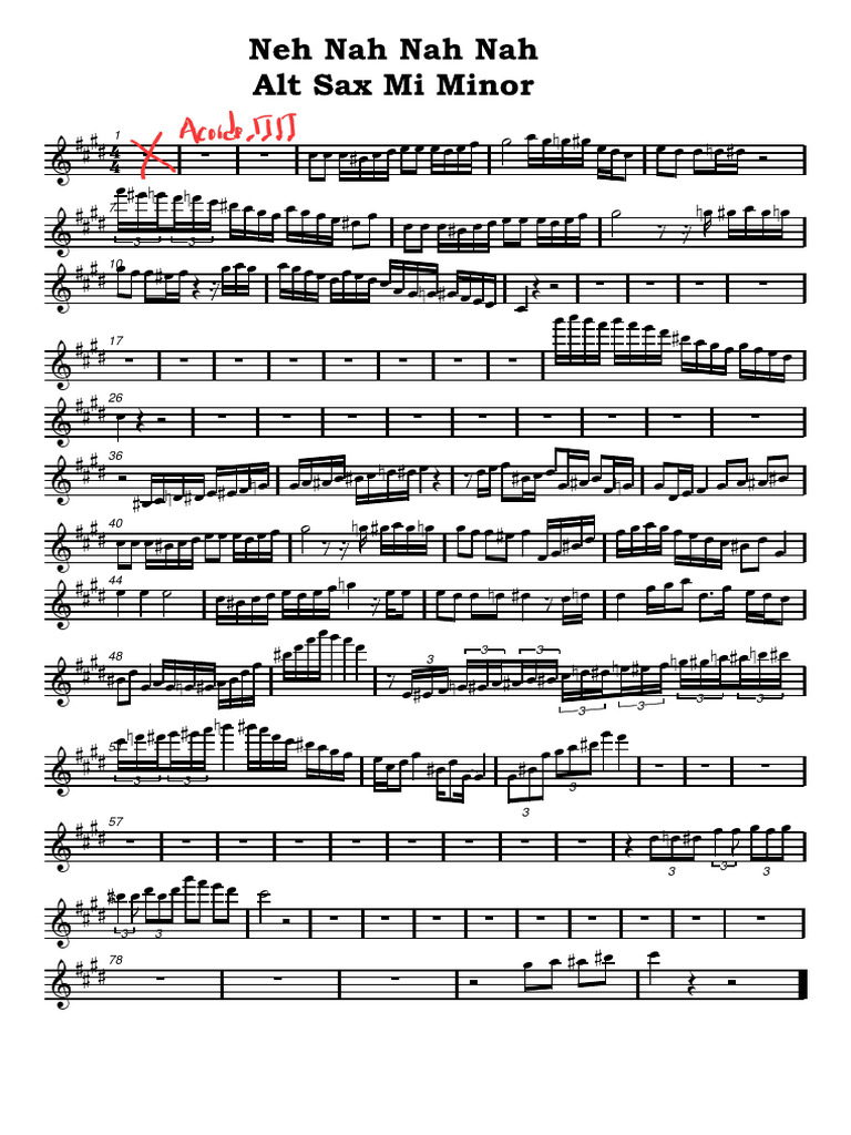 Sax Neh Nah Nah Nah Mi Minor - 240322 - 180027 | PDF