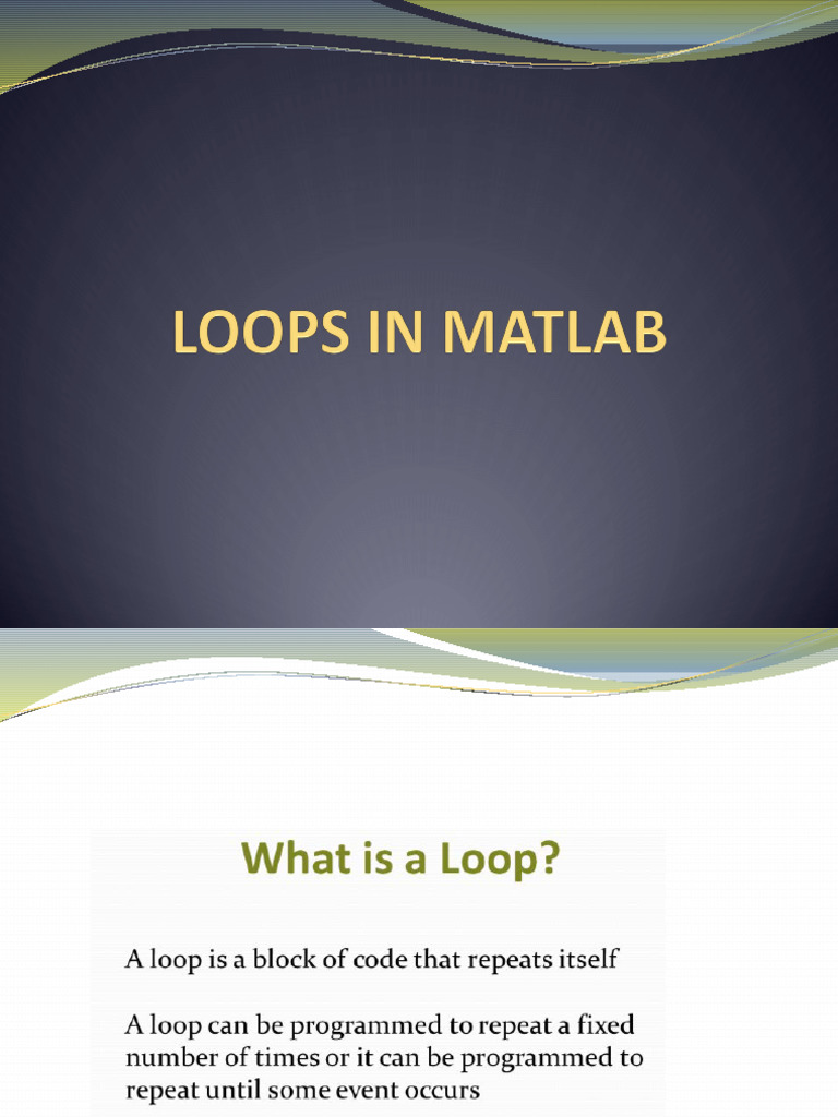Loops in MATLAB | PDF