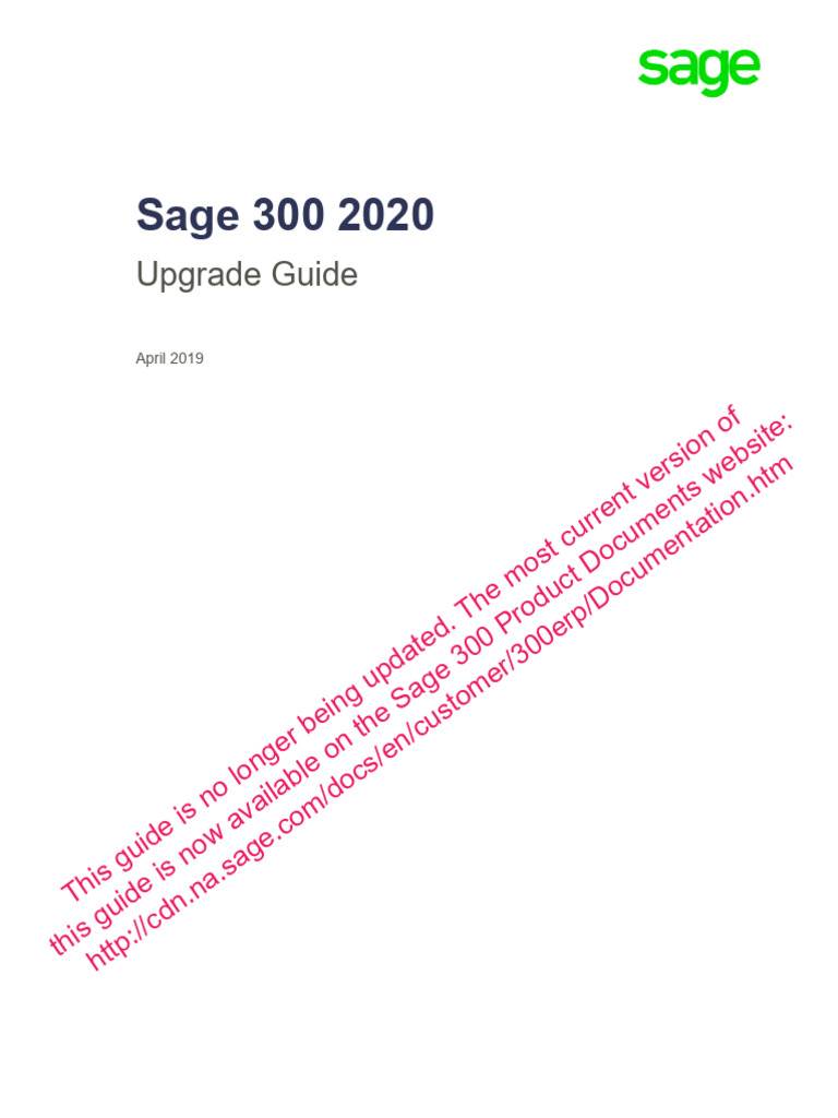 Sage300 UpgradeGuide | PDF | Installation (Computer Programs ...