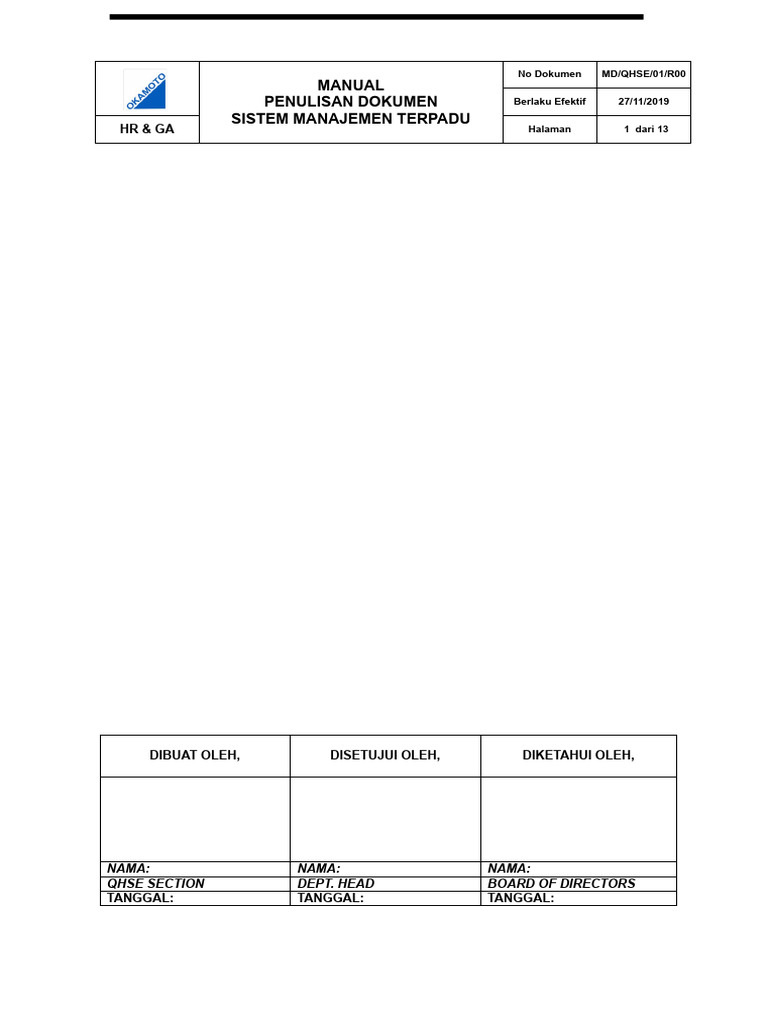 01 - MD Penulisan Dokumen - R00 - 27112019 | PDF
