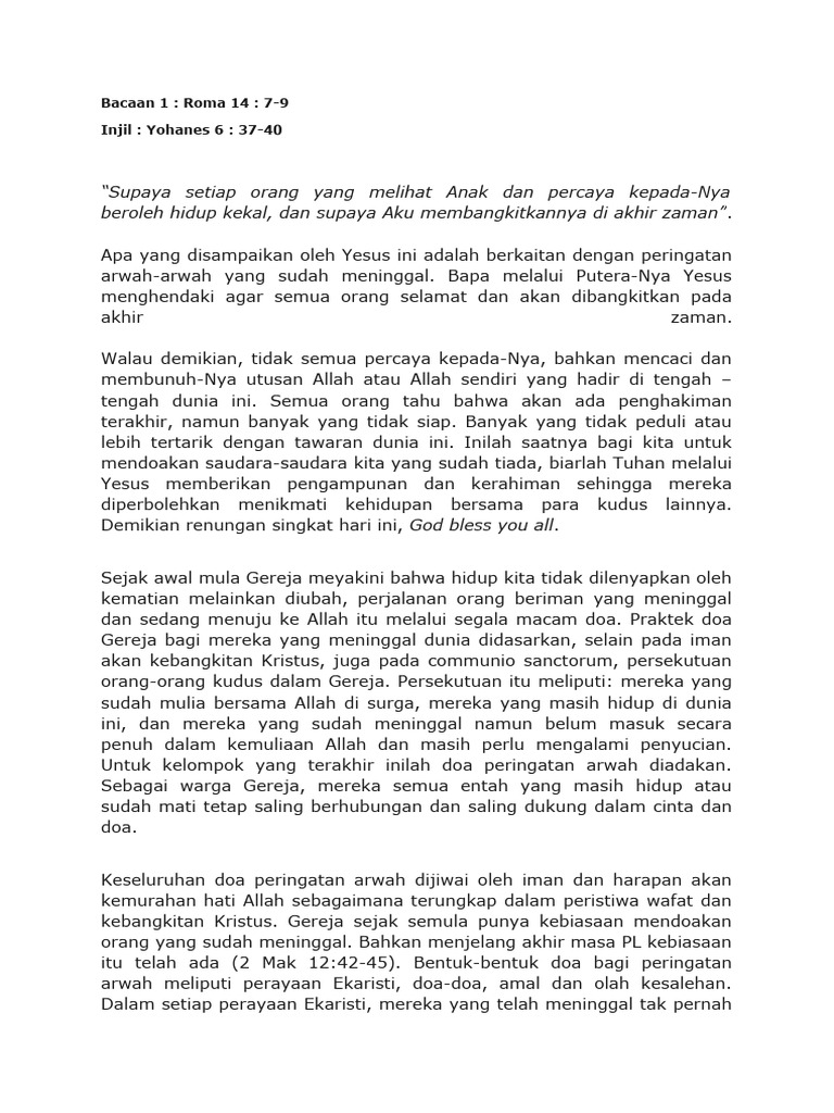 Bacaan 1 Ibadah | PDF