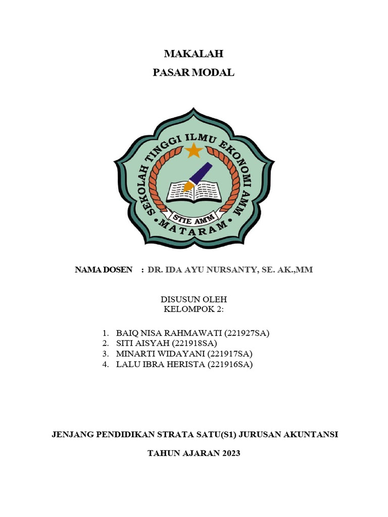 Pasar Modal | PDF