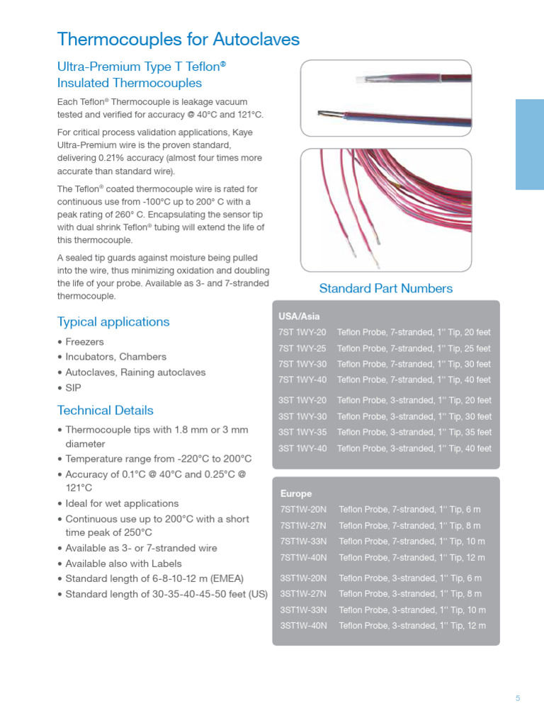 TC Type T Teflon | PDF | Thermocouple | Equipment