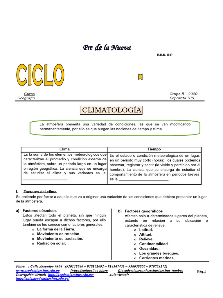 Ot20 Pre Geog9 (Grupo II) | PDF | Herida | Clima