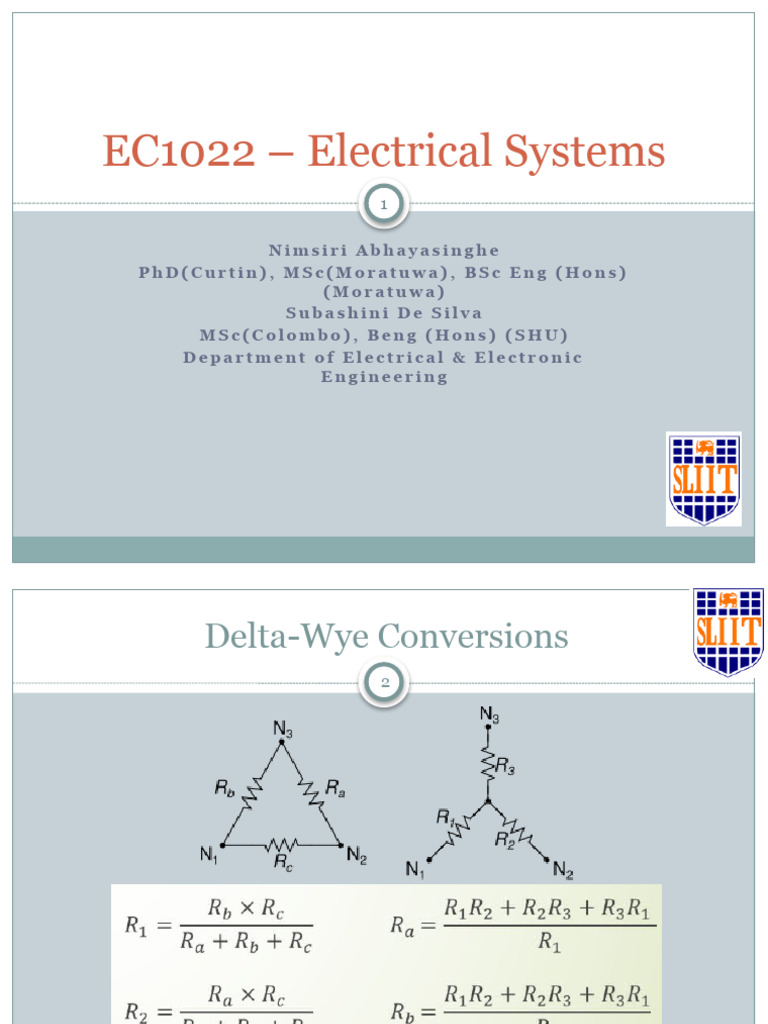 Lecture 5 - 2021 | PDF | Electrical Network | Electronic Engineering