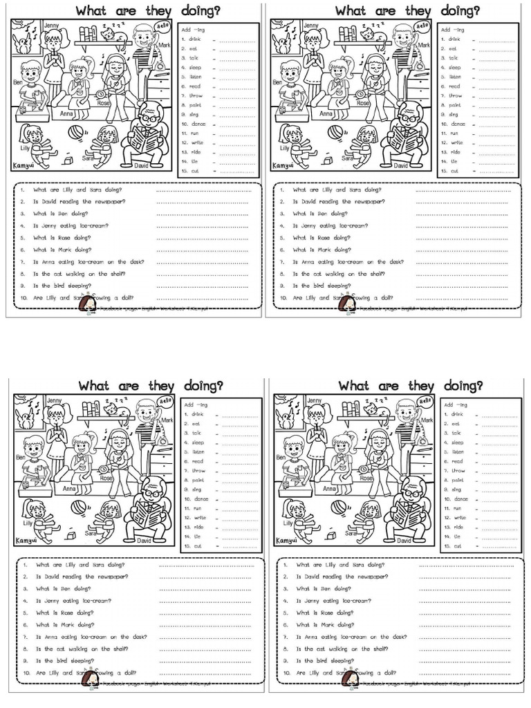 Present Progressive Worksheet | PDF
