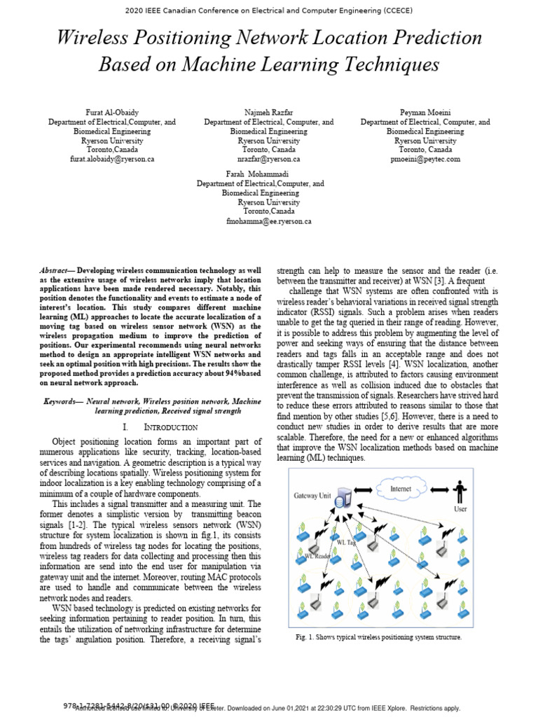 Al Obaidy2020 | Download Free PDF | Machine Learning | Wireless Sensor Network